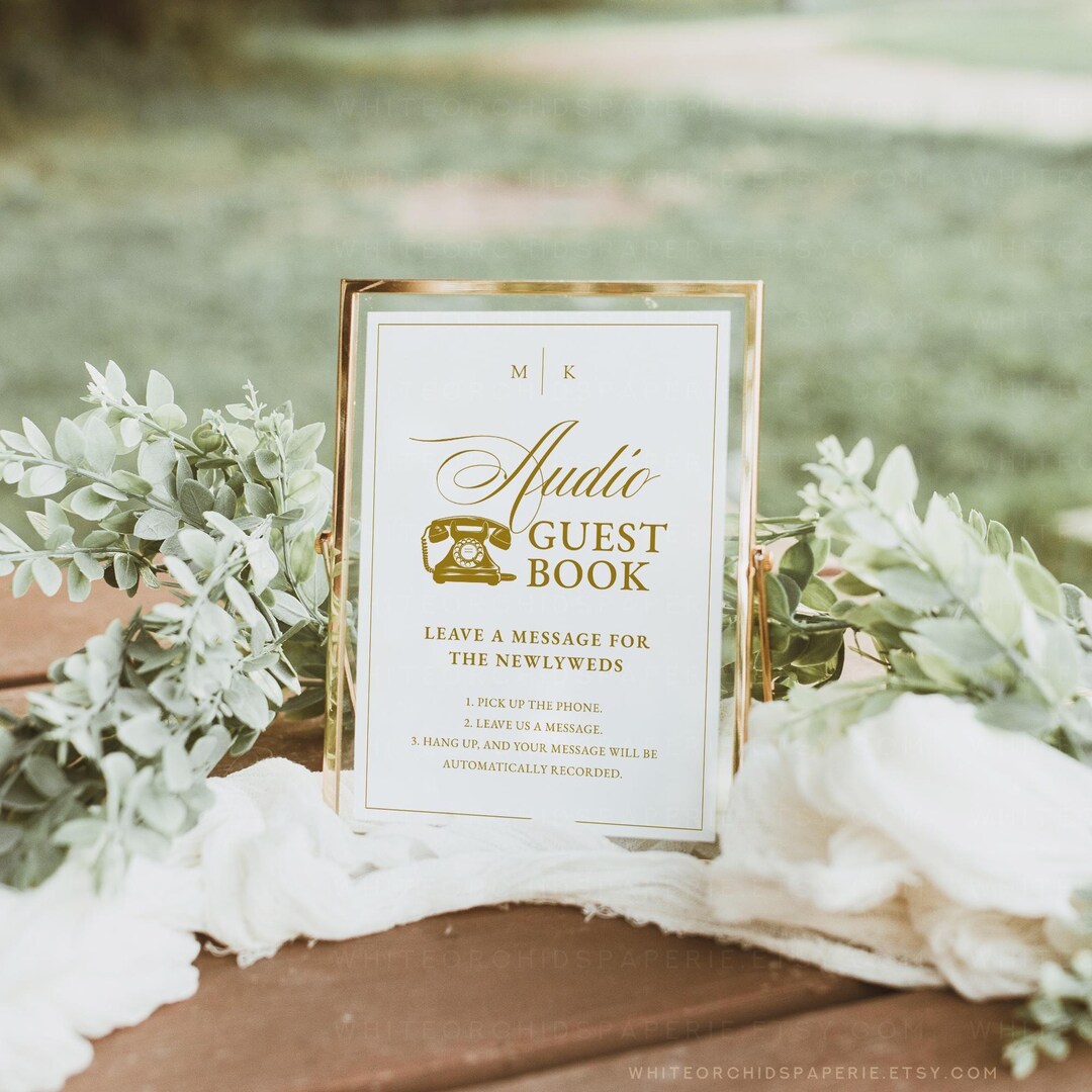 Classic Wedding Audio Guestbook Sign, Telephone Guest Book Sign ...