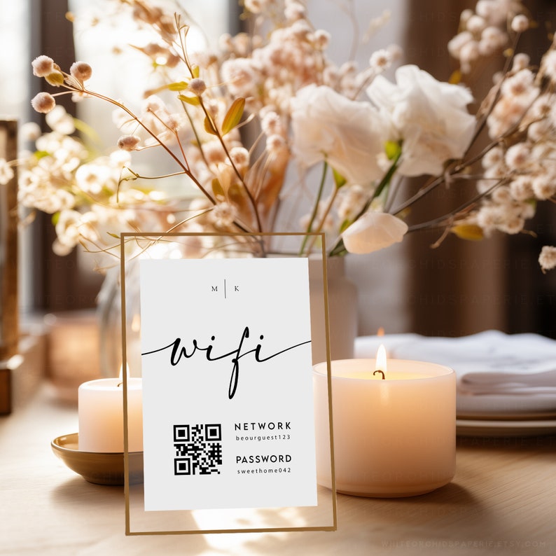 Wifi Password Sign, Wifi QR Code, Custom Wifi Sign, Wifi Password ...