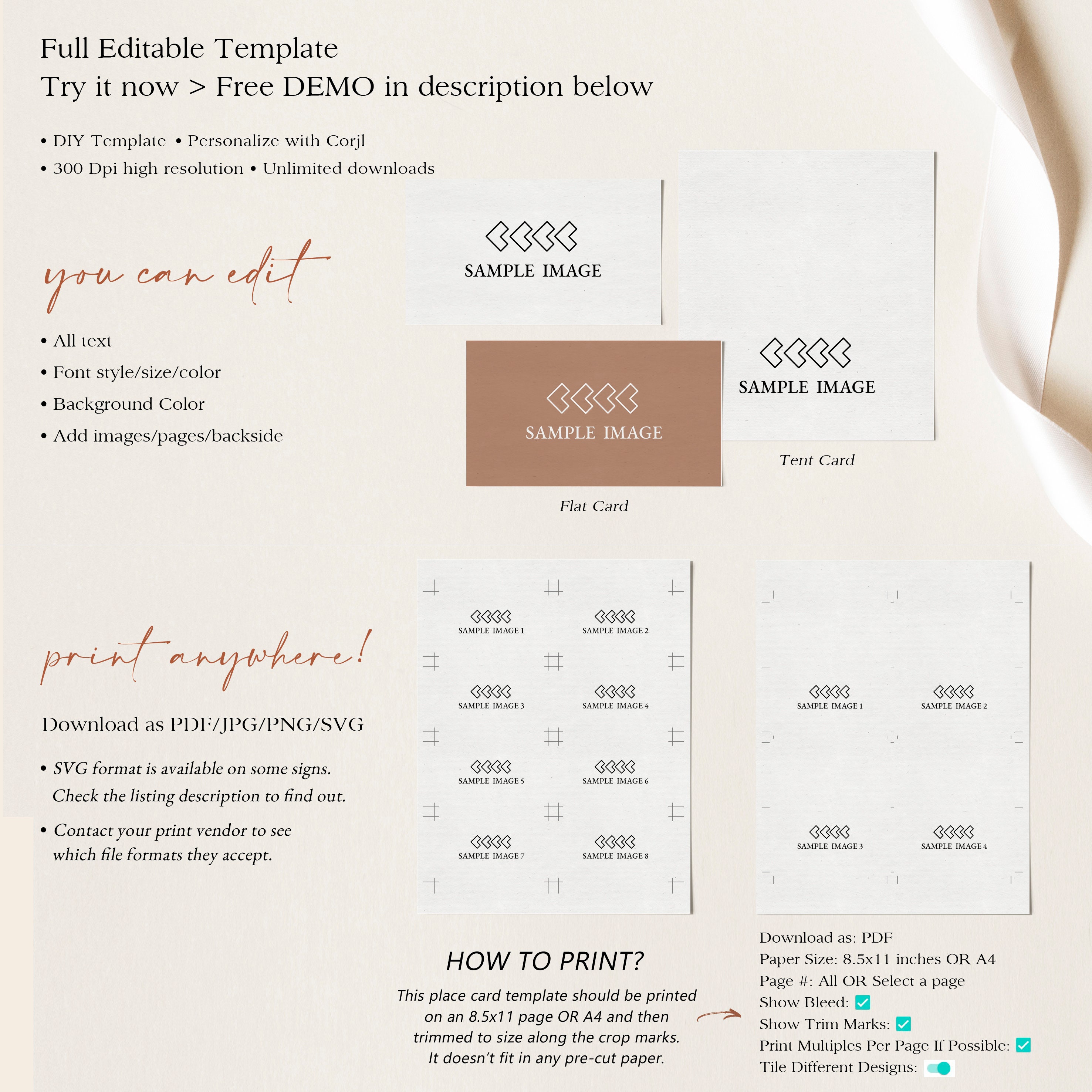 Place Cards With Meal Choice Table Place Cards With Meal - Etsy