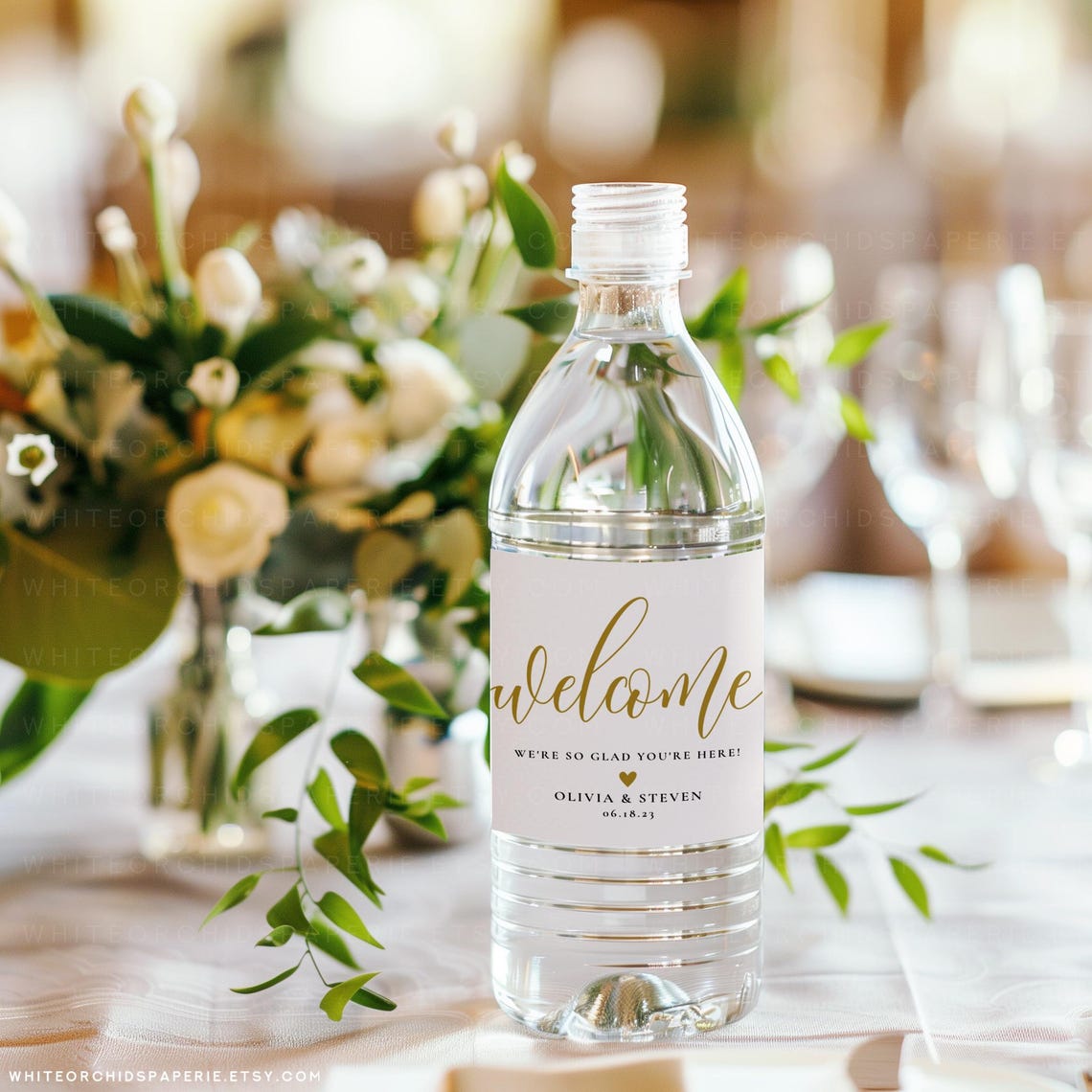Wedding Water Bottle Label Template | Editable Corjl Design | Printable ...