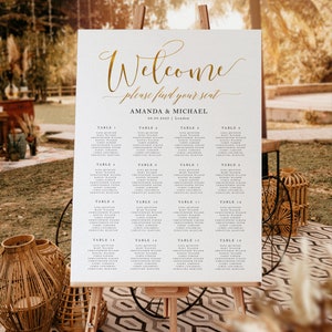 Gold Seating Chart Wedding Seating Chart Template Seating - Etsy