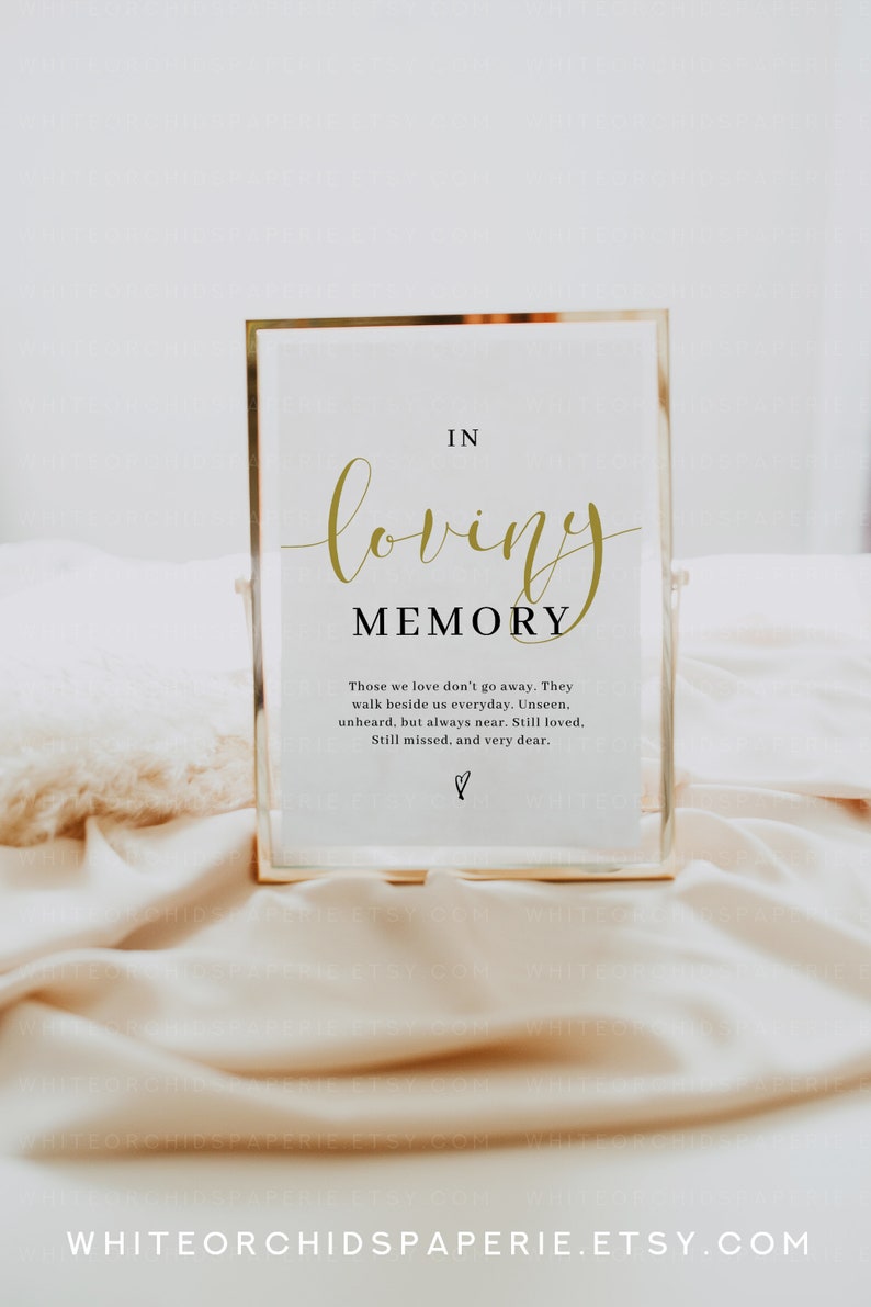 In Loving Memory Sign Printable in Loving Memory Sign - Etsy