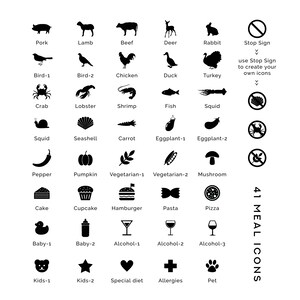 Place Cards With Meal Choice Table Place Cards With Meal - Etsy