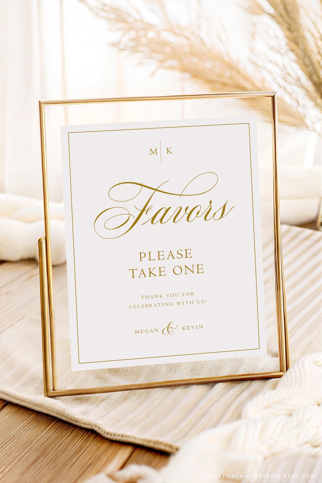 Classic Wedding Favor Sign, Wedding Favor Sign, Favor Sign Template ...