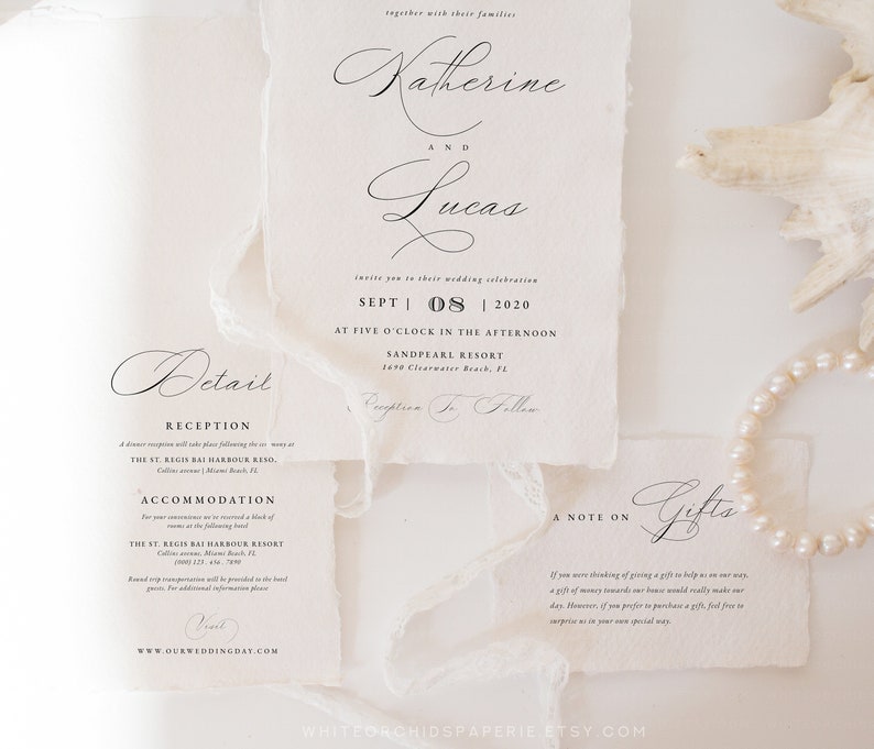 Script Wedding Invitation Wedding Invitation Template - Etsy
