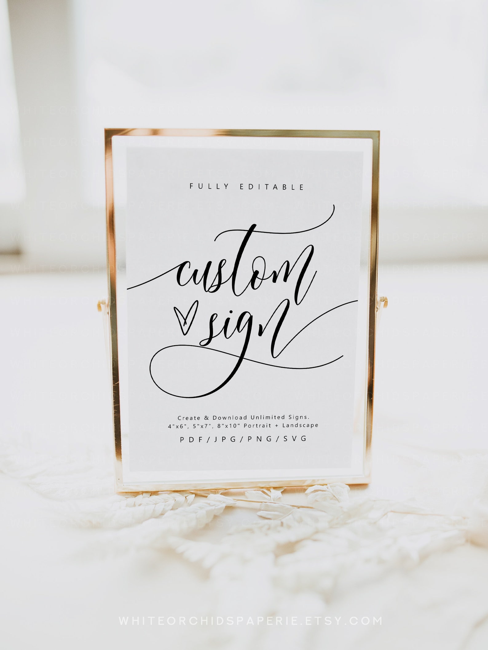 Custom Wedding Sign Template, Custom Wedding Sign, Calligraphy Custom ...