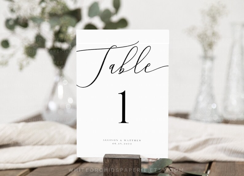 Minimalist Table Numbers Template Table Numbers Wedding | Etsy