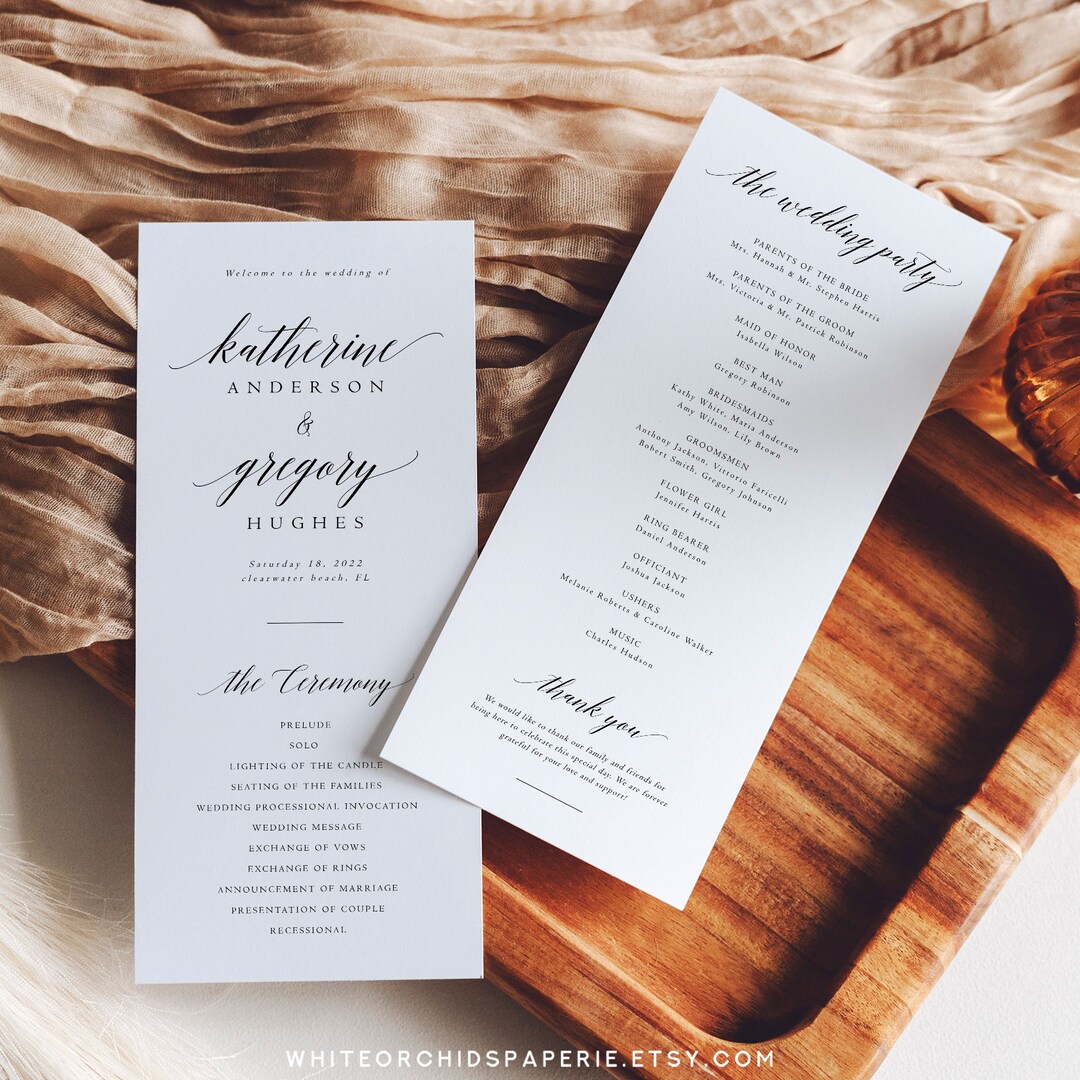 Wedding Program Template, Program Download, Program Template, Wedding ...