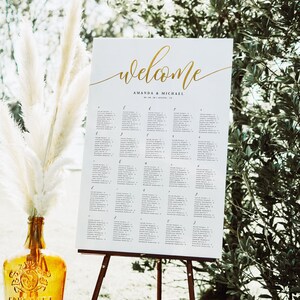Alphabetical Seating Chart Gold Seating Chart Template - Etsy