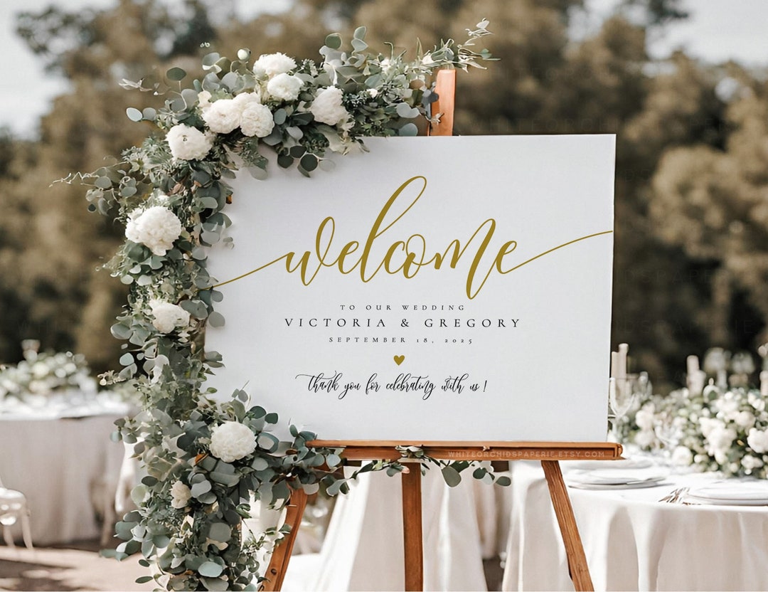 Script Welcome Sign, Wedding Welcome Sign, Welcome Sign Wedding ...