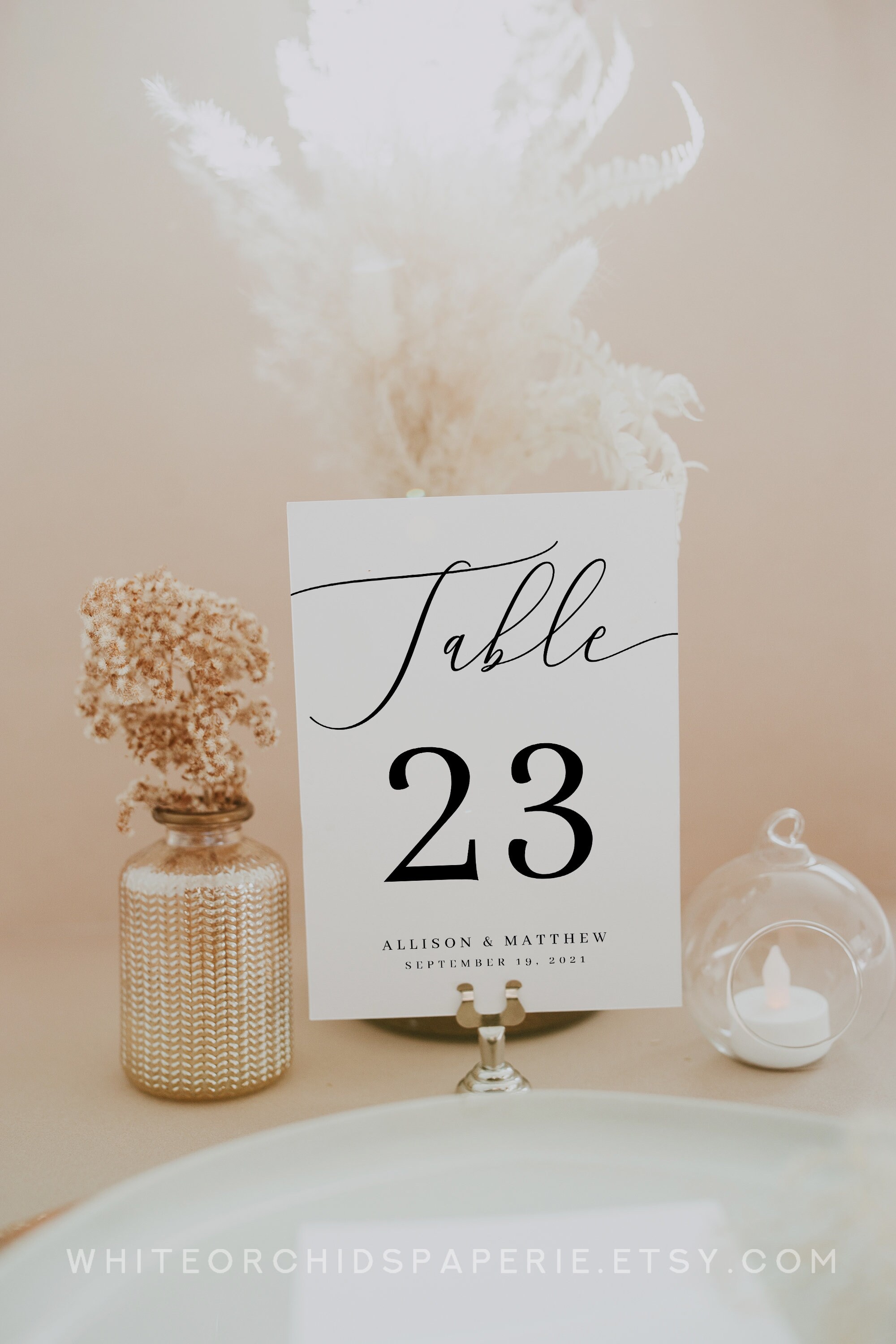 Minimalist Table Numbers Template Table Numbers Wedding | Etsy