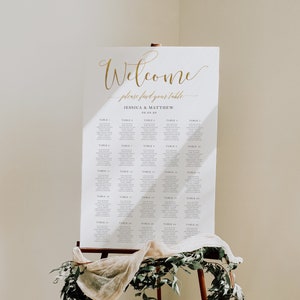 Gold Seating Chart Wedding Seating Chart Template Seating - Etsy