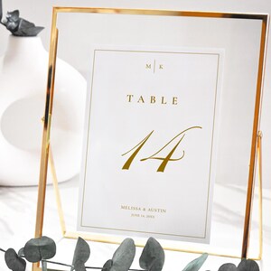 Classic Table Numbers, Gold Table Numbers, Table Numbers Wedding ...