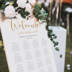 Gold Seating Chart Wedding Seating Chart Template Seating - Etsy