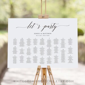 Let's Party Seating Chart Alphabetical Wedding Seating | Etsy