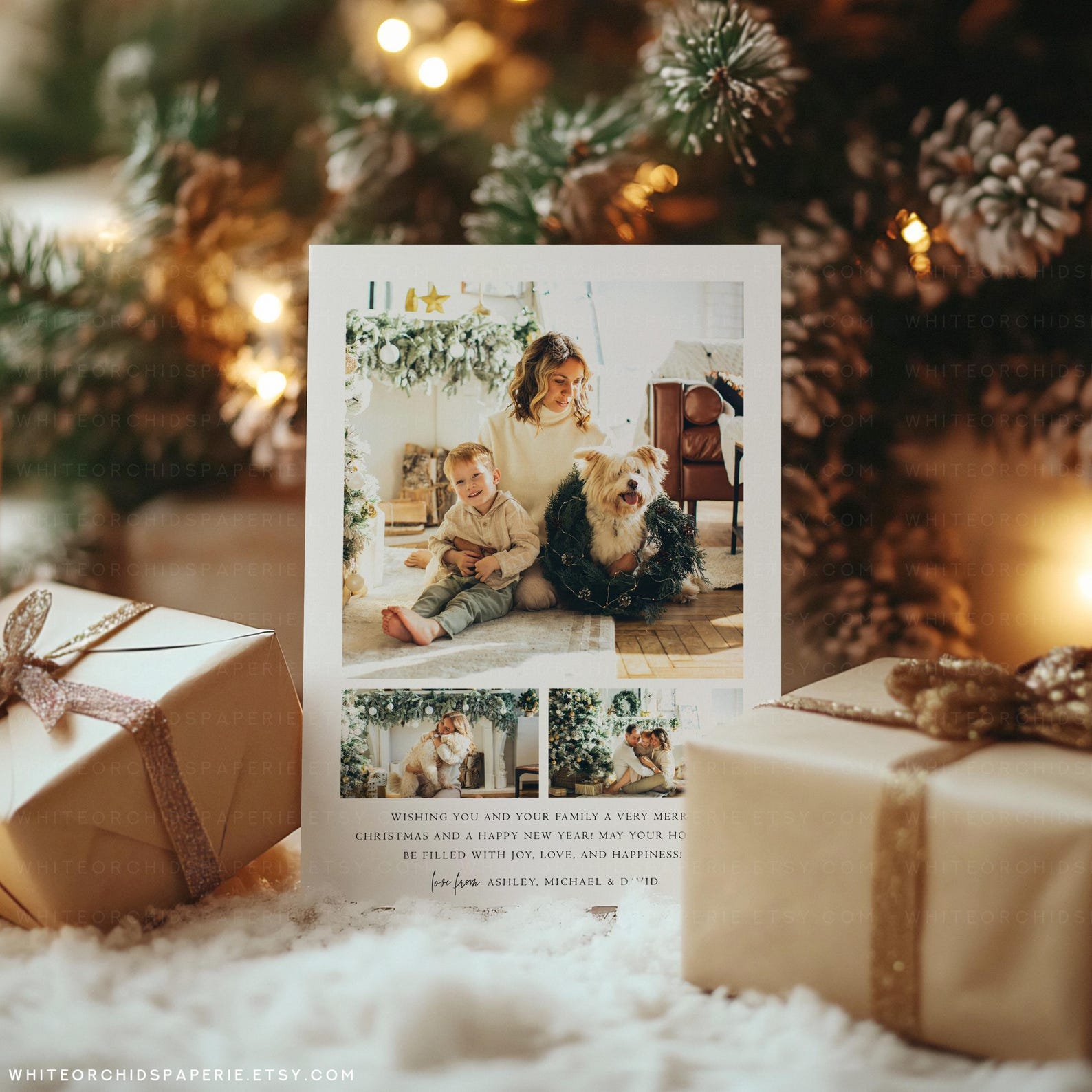Family Photo Christmas Card, Christmas Card Photo Template, Photo ...