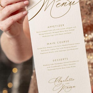 Script Menu Template, Gold Menu. Menu Template, Menu Wedding, Menu ...