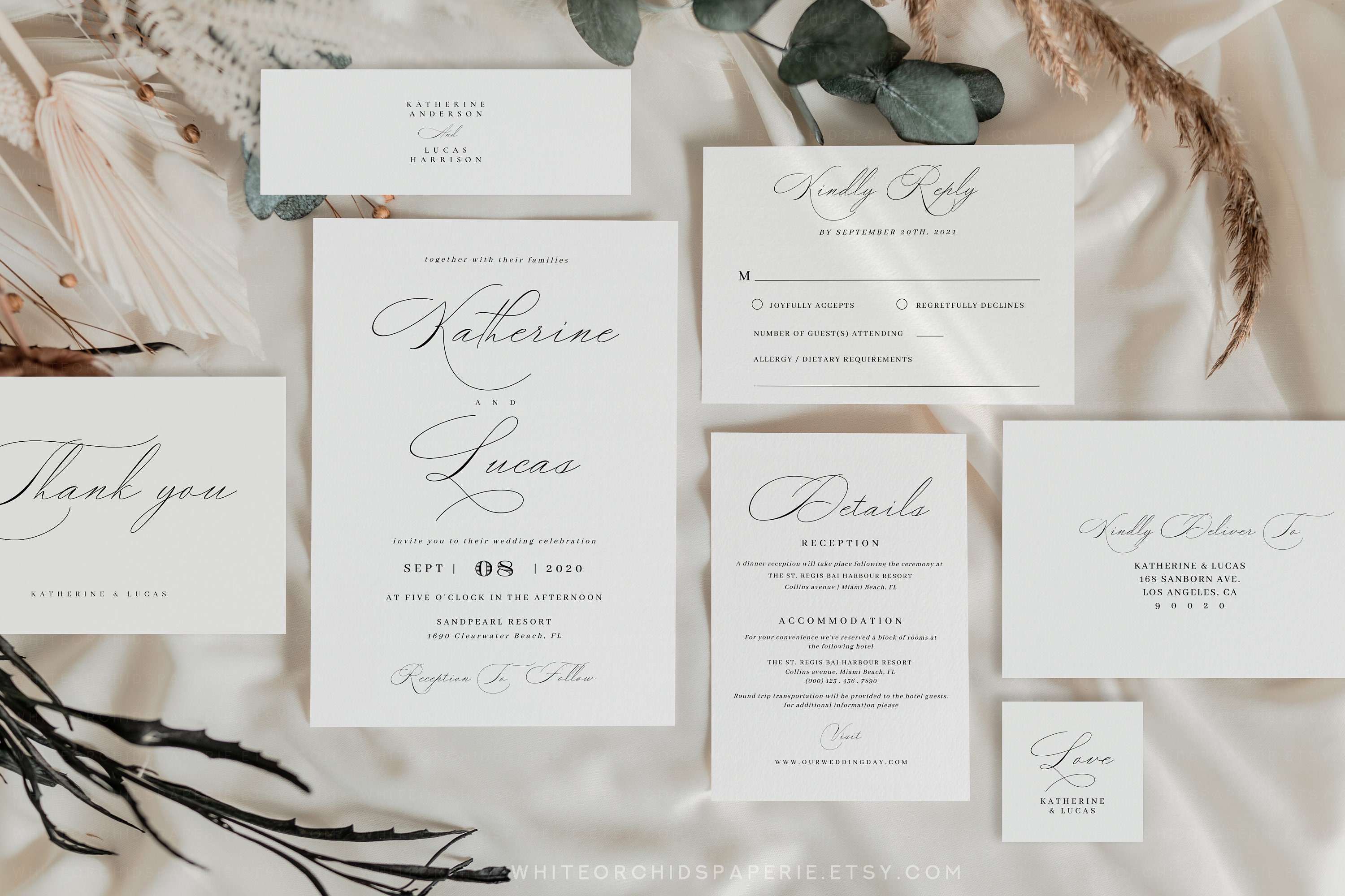 Script Wedding Invitation Wedding Invitation Template | Etsy