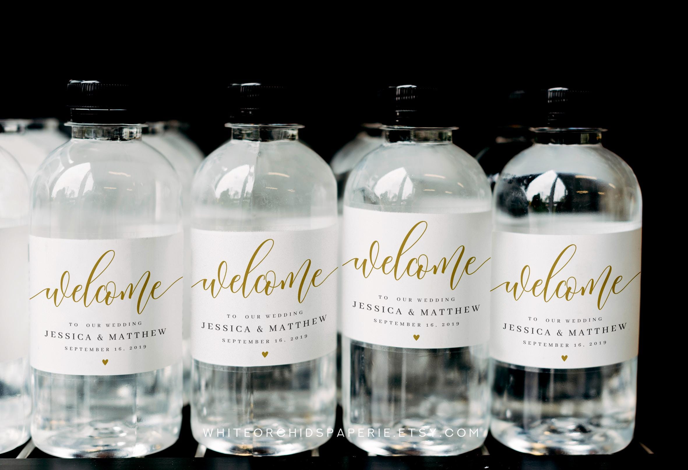 Wedding Water Bottle Label Template | Editable Corjl Design | Printable ...