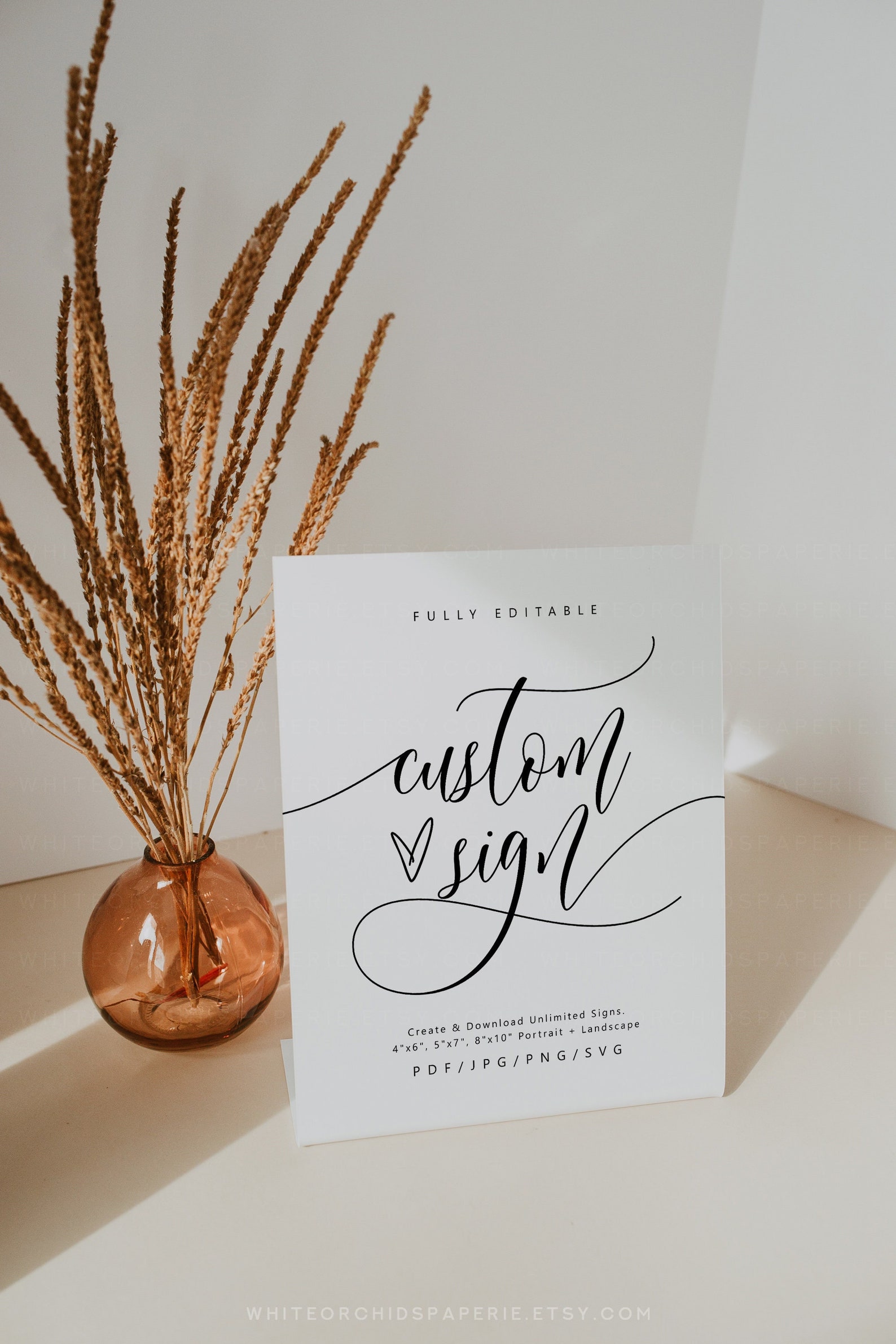 Custom Wedding Sign Template, Custom Wedding Sign, Calligraphy Custom ...