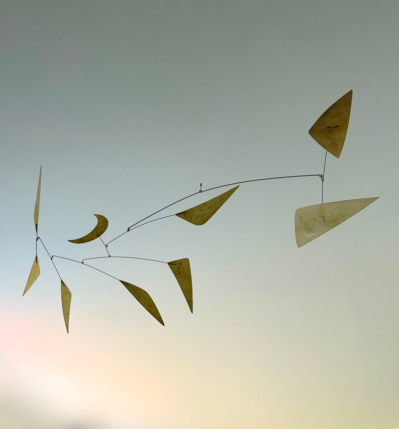 55 Inch Brass Kinetic Mobile Sculpture Designed and Created by J.E ...
