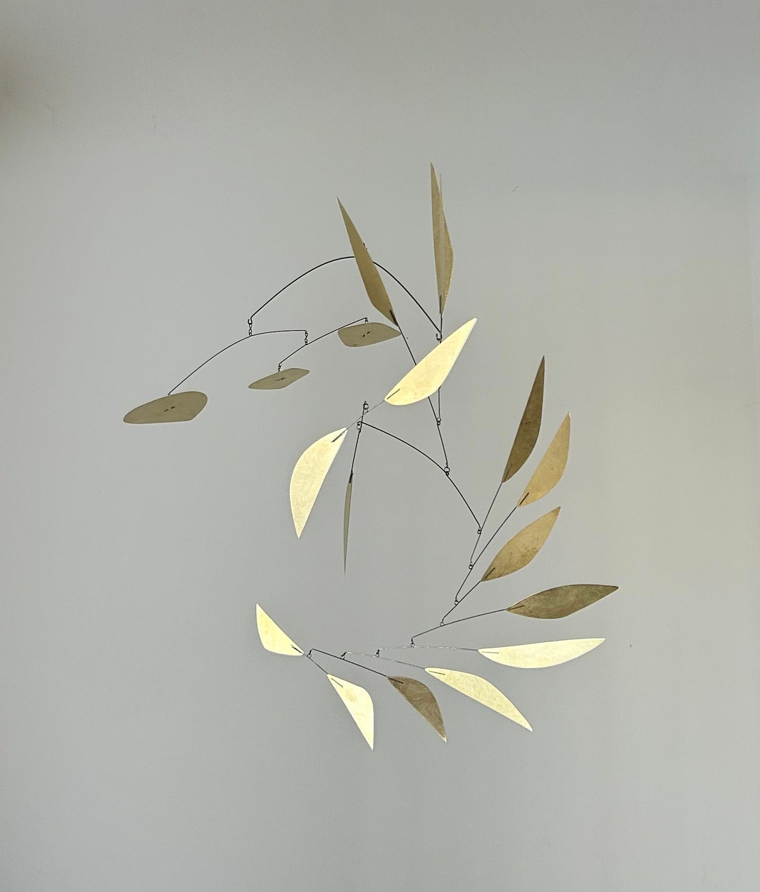 50 Inch Brass Kinetic Mobile Sculpture Designed and Created by J.E ...