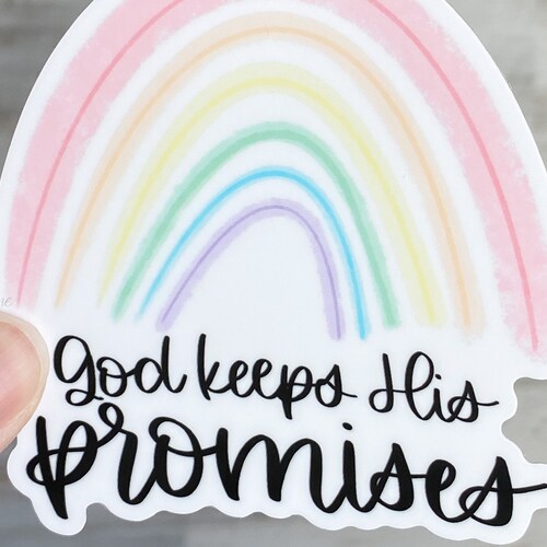 STICKER God Keeps His Promises Rainbow Pastels Vinyl Sticker - Etsy