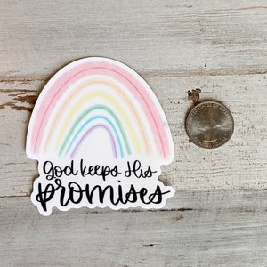 STICKER God Keeps His Promises Rainbow Pastels Vinyl Sticker Hand ...