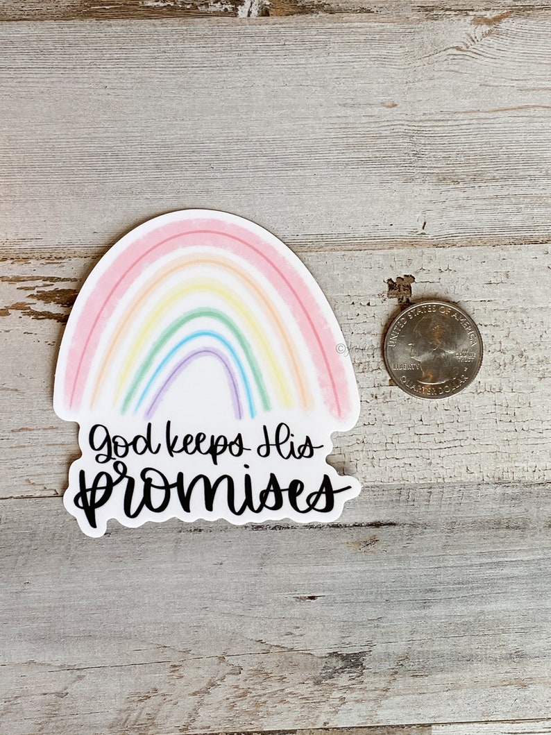 STICKER God Keeps His Promises Rainbow Pastels Vinyl Sticker | Etsy