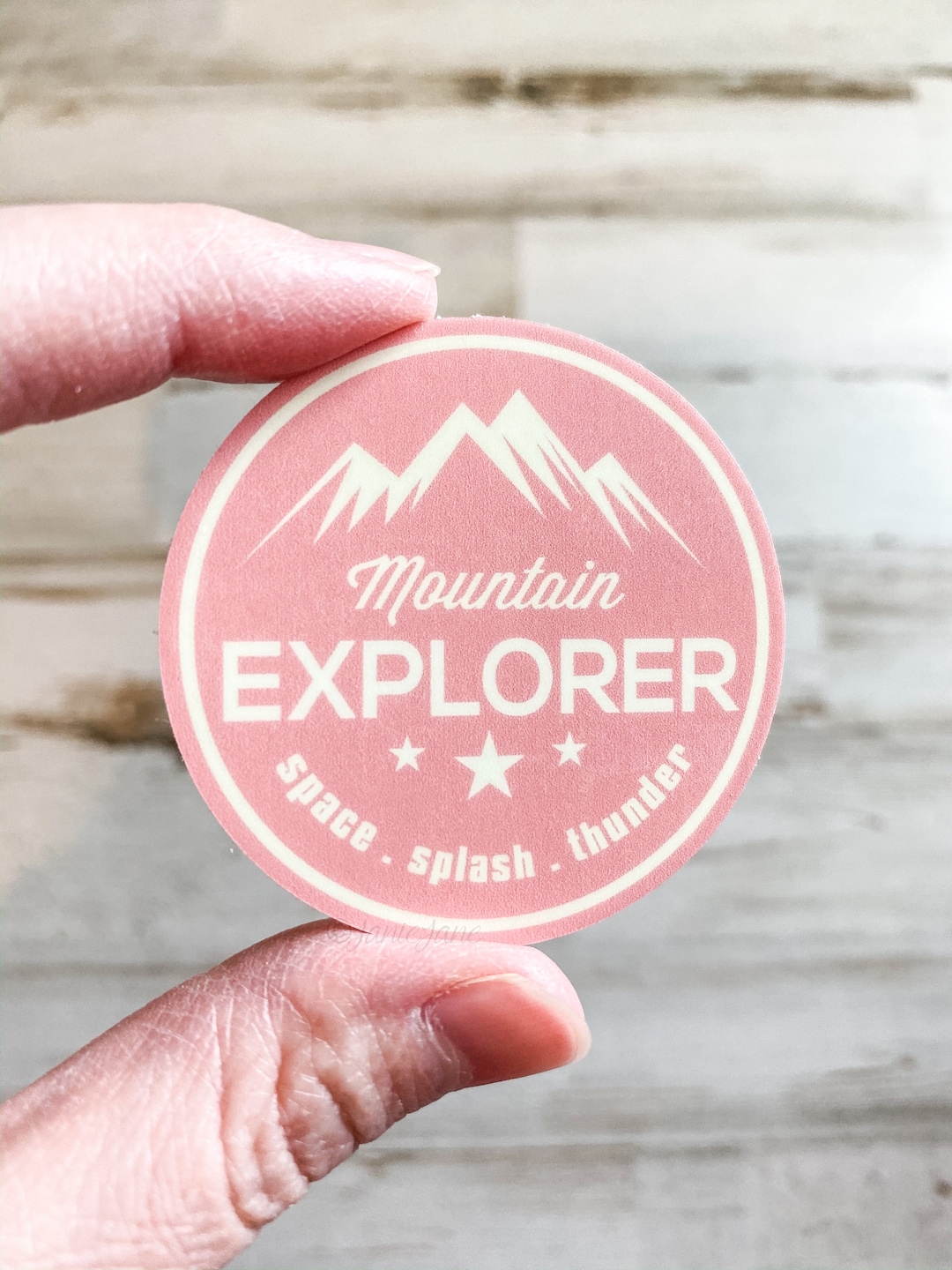 Disney World Mountain Explorer Sticker, Peach Rose Gold Vinyl (2x2 Inch ...