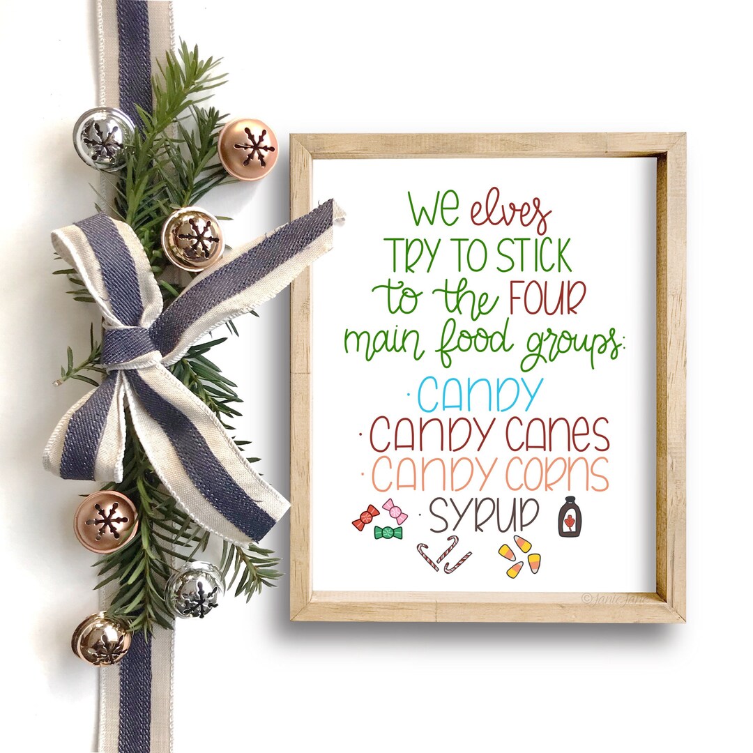 Christmas Elf Movie Quote Four Food Groups Candy Canes Corns Syrup ...