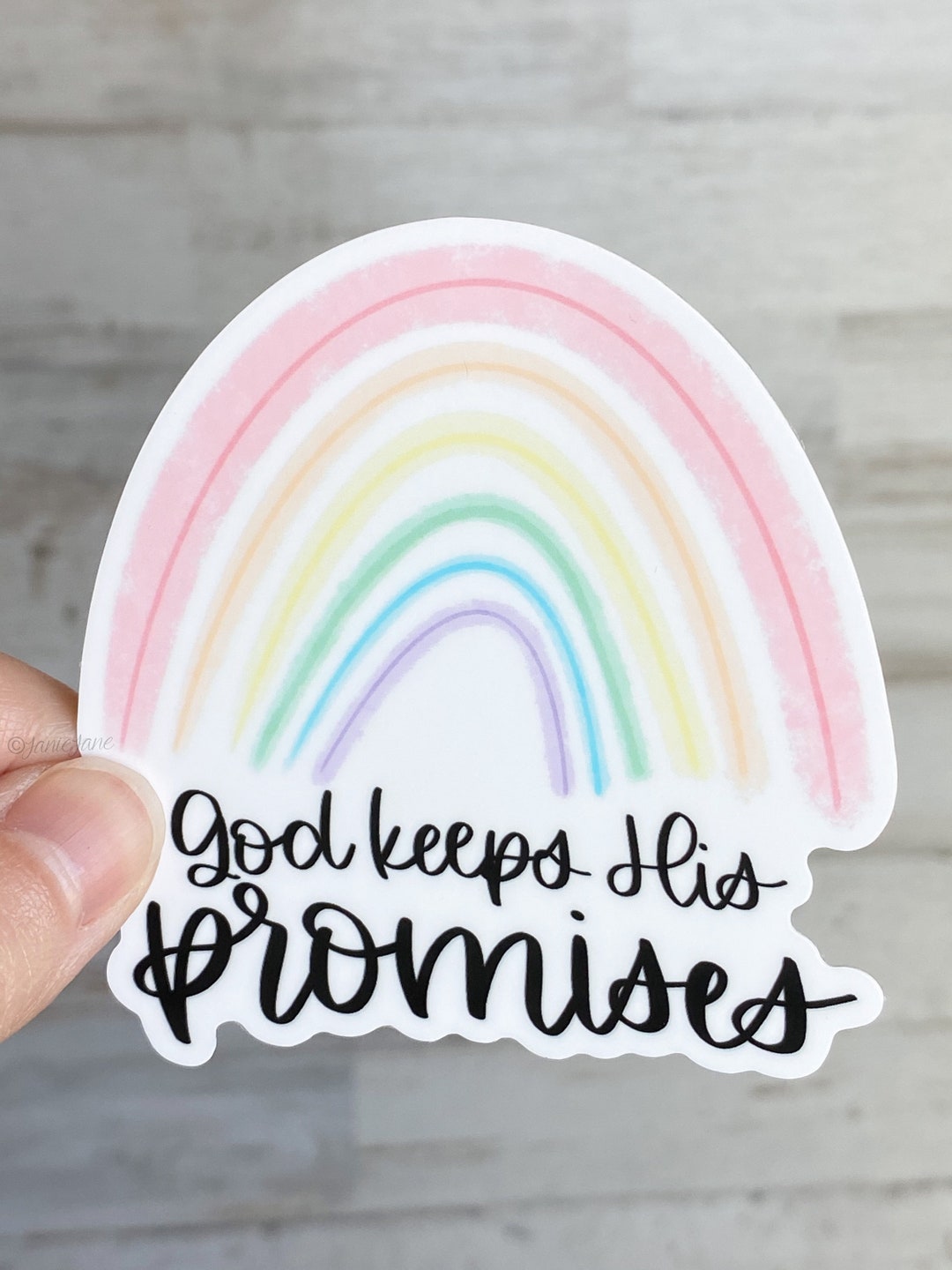 STICKER God Keeps His Promises Rainbow Pastels Vinyl Sticker Hand ...