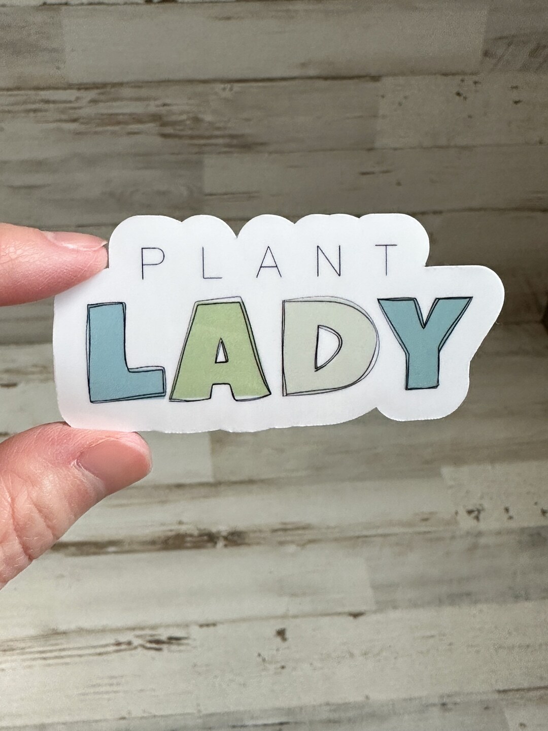 Plant Lady Glossy Sticker: Sage Green Plant Lover Decal - Etsy