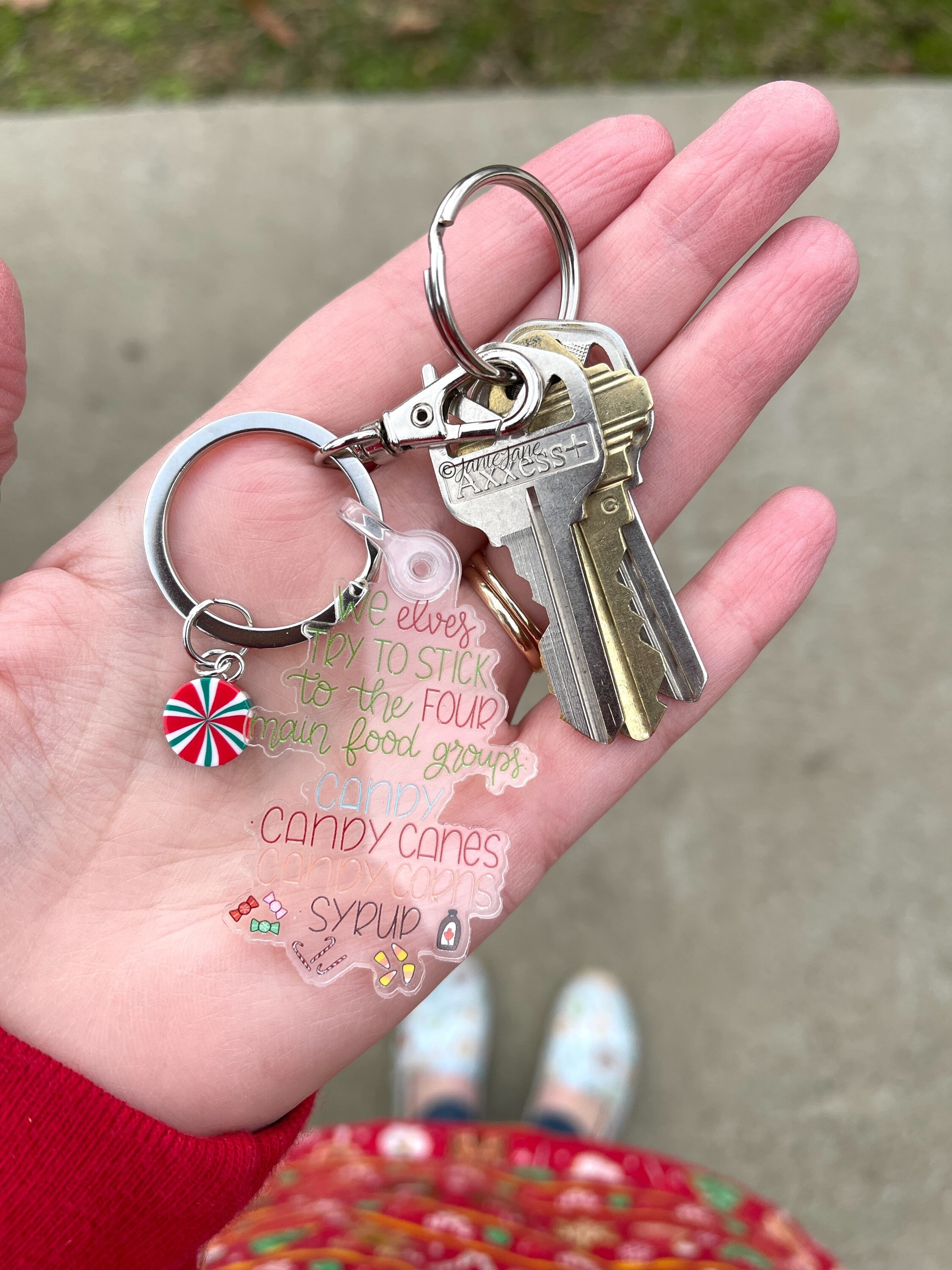 Acrylic Keychain Elf Movie Food Groups Candy Canes Candy Corns | Etsy