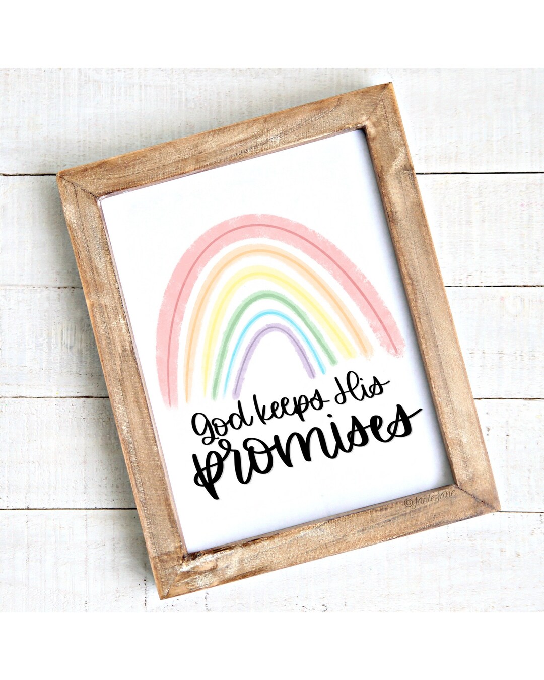 God Keeps His Promises Rainbow 8x10 Hand Lettered Print Promise Keeper ...
