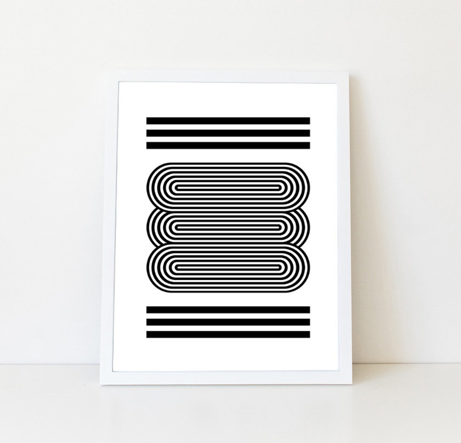 Geometric Block Print, Printable, Digital Art, Mid-century Modern Art ...
