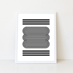 Geometric Block Print, Printable, Digital Art, Mid-century Modern Art ...
