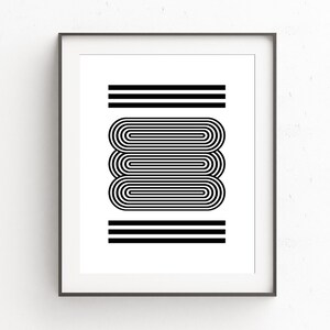 Geometric Block Print, Printable, Digital Art, Mid-century Modern Art ...