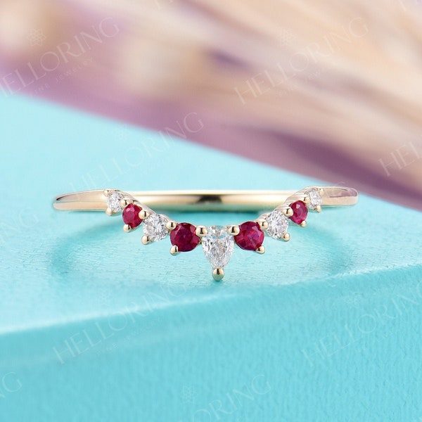 Ruby Wedding Band - Etsy