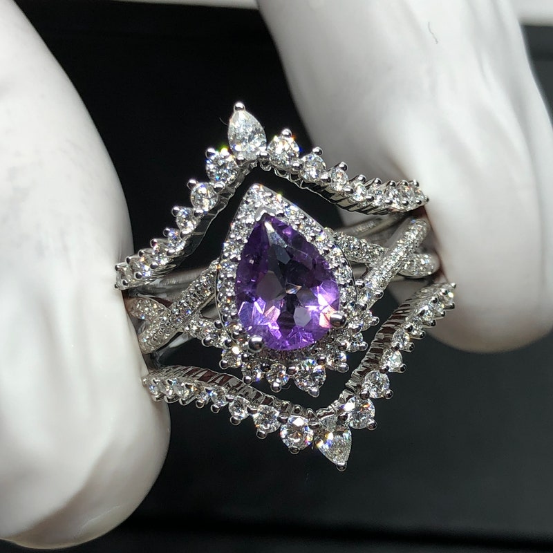 Amethyst Engagement Ring - Etsy