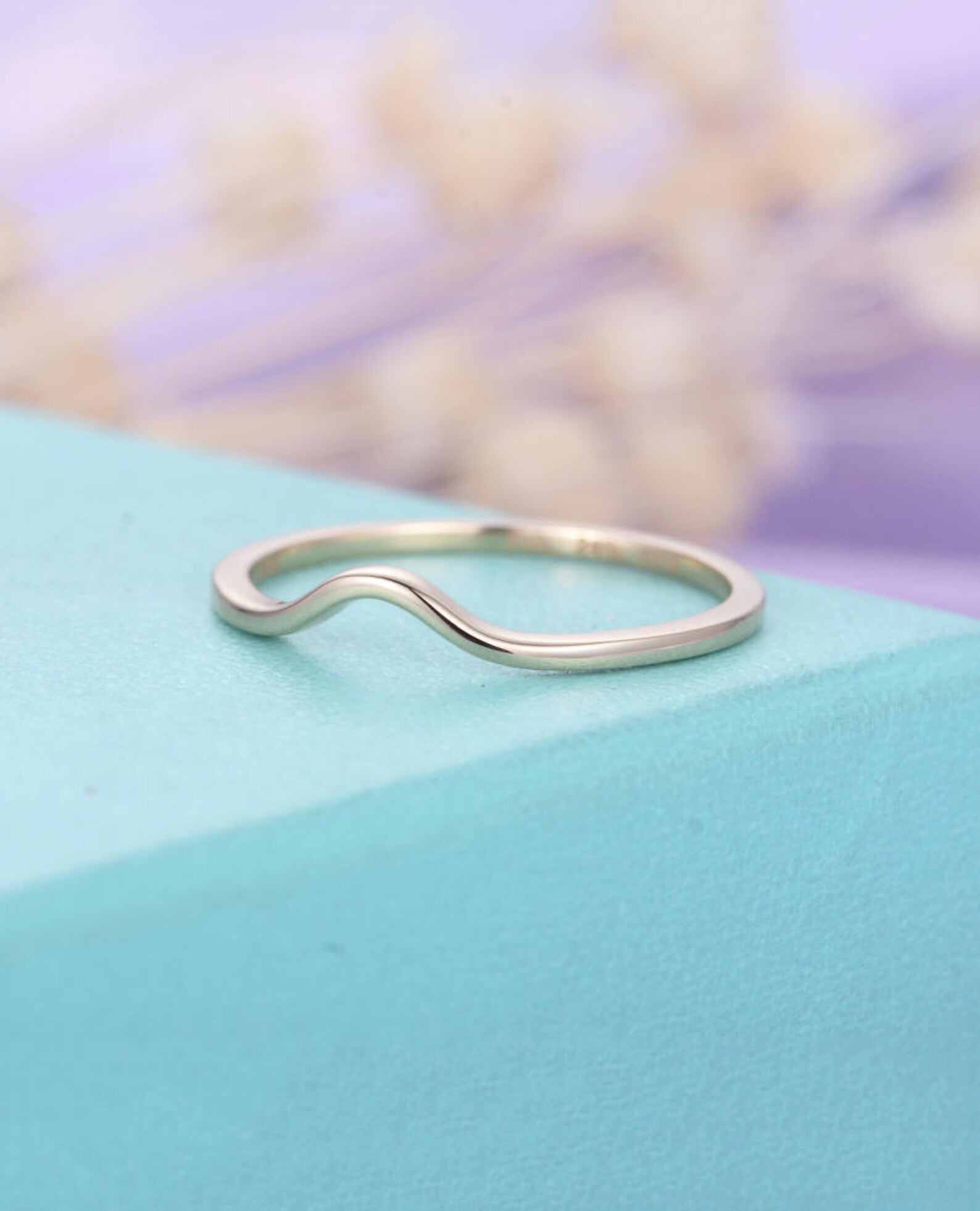 Curved Wedding Band Women Plain Gold Ring Minimalist Delicate - Etsy