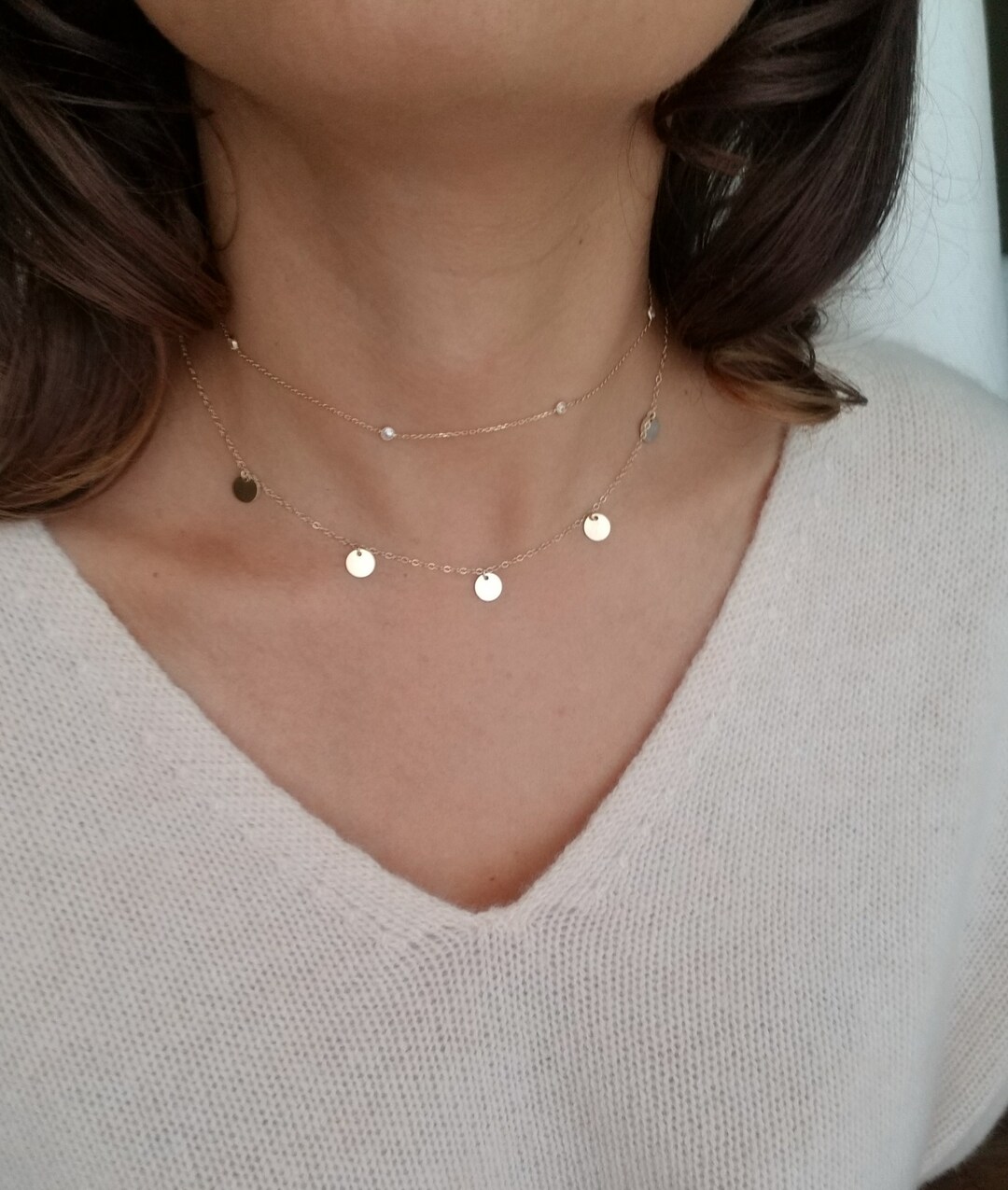 14k Solid Yellow Gold Coin Choker Necklace. Adjustable.6 Coins - Etsy