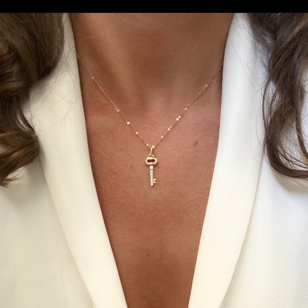 Gold Key Necklace - Etsy