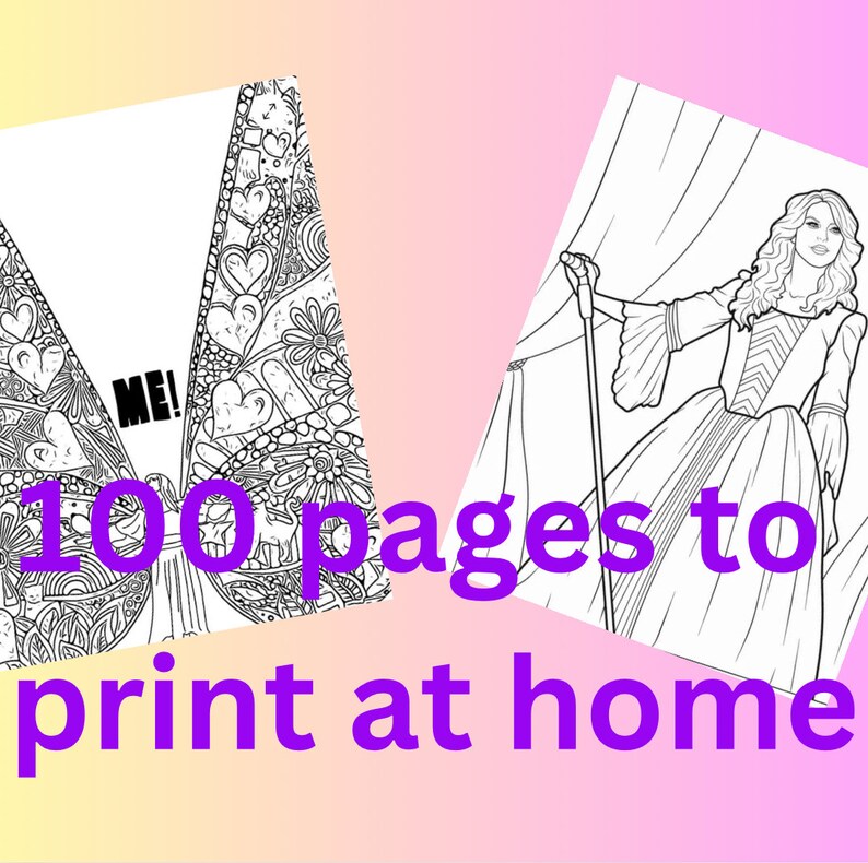 Taylor Swift Inspired Coloring Pages - Etsy