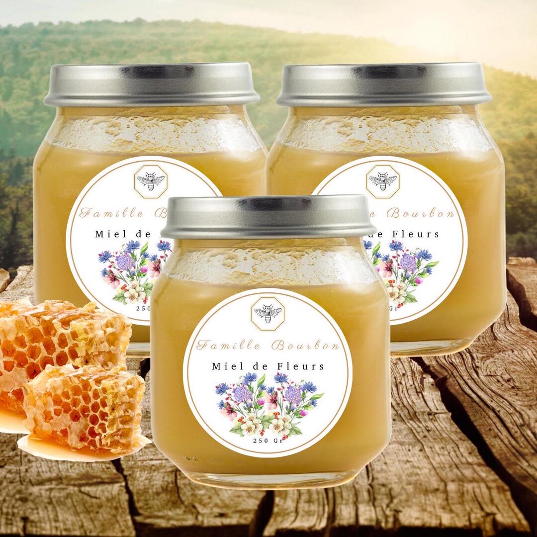 Personalized Honey Jar Labels, Flower Honey Stickers, Honey Jar Labels ...