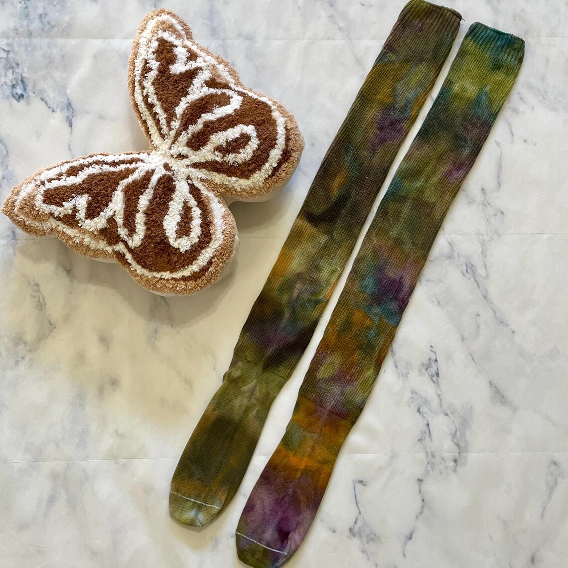 Tie Dye Thigh High Socks Earth Tones Camo Hippie Rave Leg Warmers Ready ...