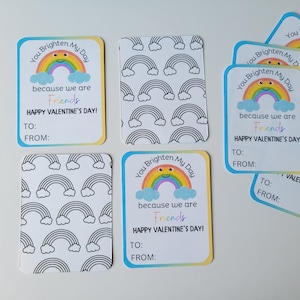 Printable Valentine's Day Cards for Kids, Rainbow Theme, Instant ...