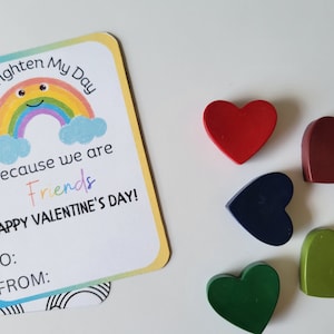 Printable Valentine's Day Cards for Kids, Rainbow Theme, Instant ...