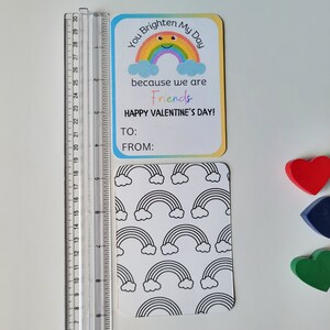 Printable Valentine's Day Cards for Kids, Rainbow Theme, Instant ...