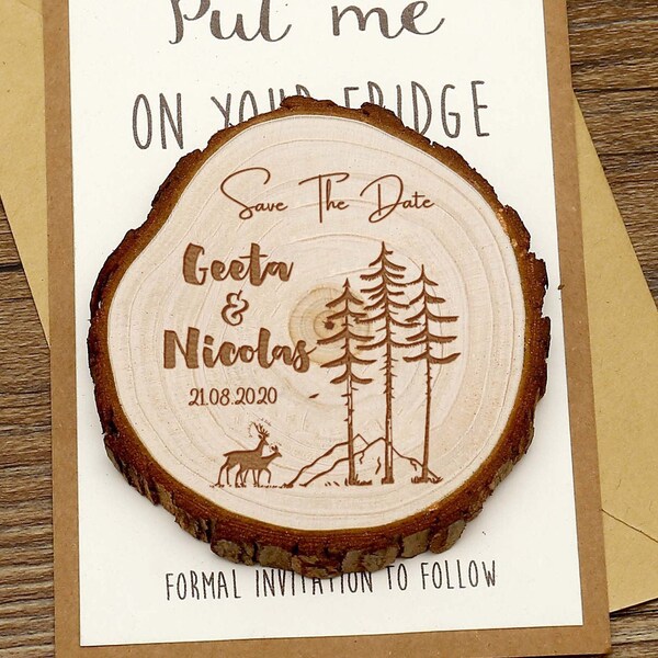 Wooden Save the Date - Etsy